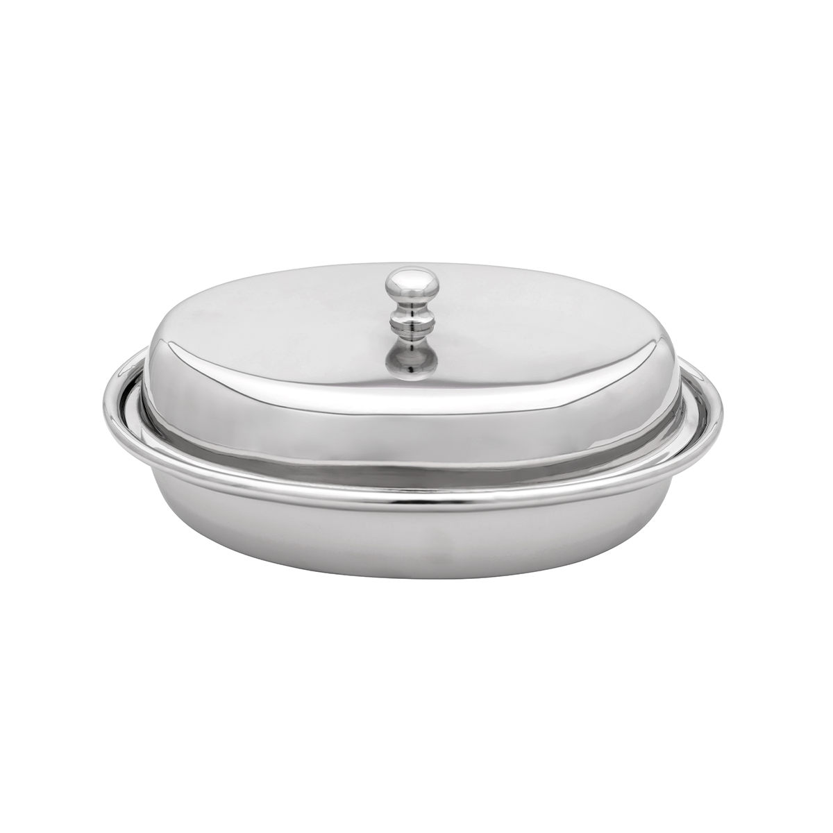 Vague Stainless Steel Entree Dish Oval with Lid — Al Makaan Store